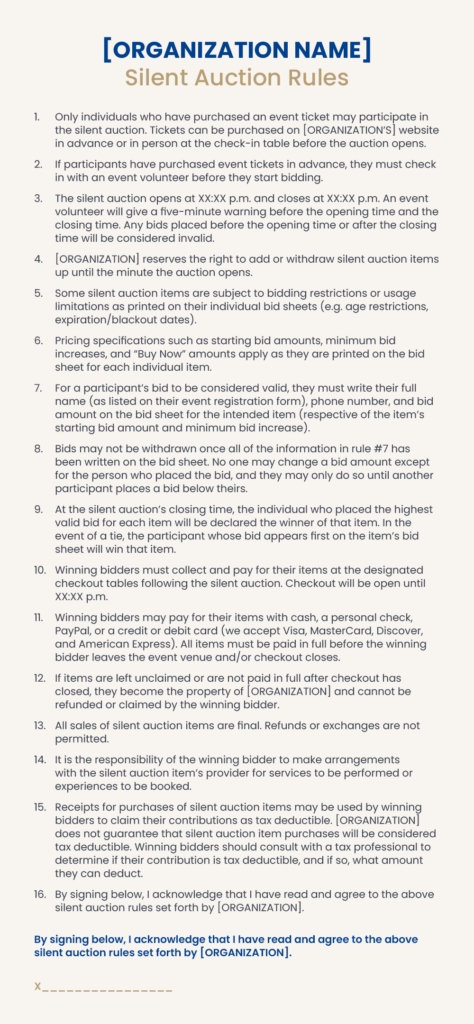 Silent Auction Rules: How to Ensure Your Event Runs Smoothly | Winspire