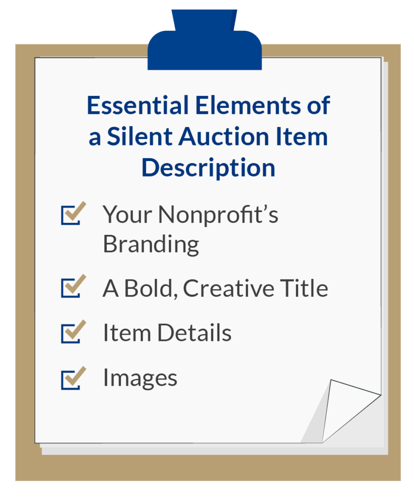 How to Write a Silent Auction Item Description + Template | Winspire